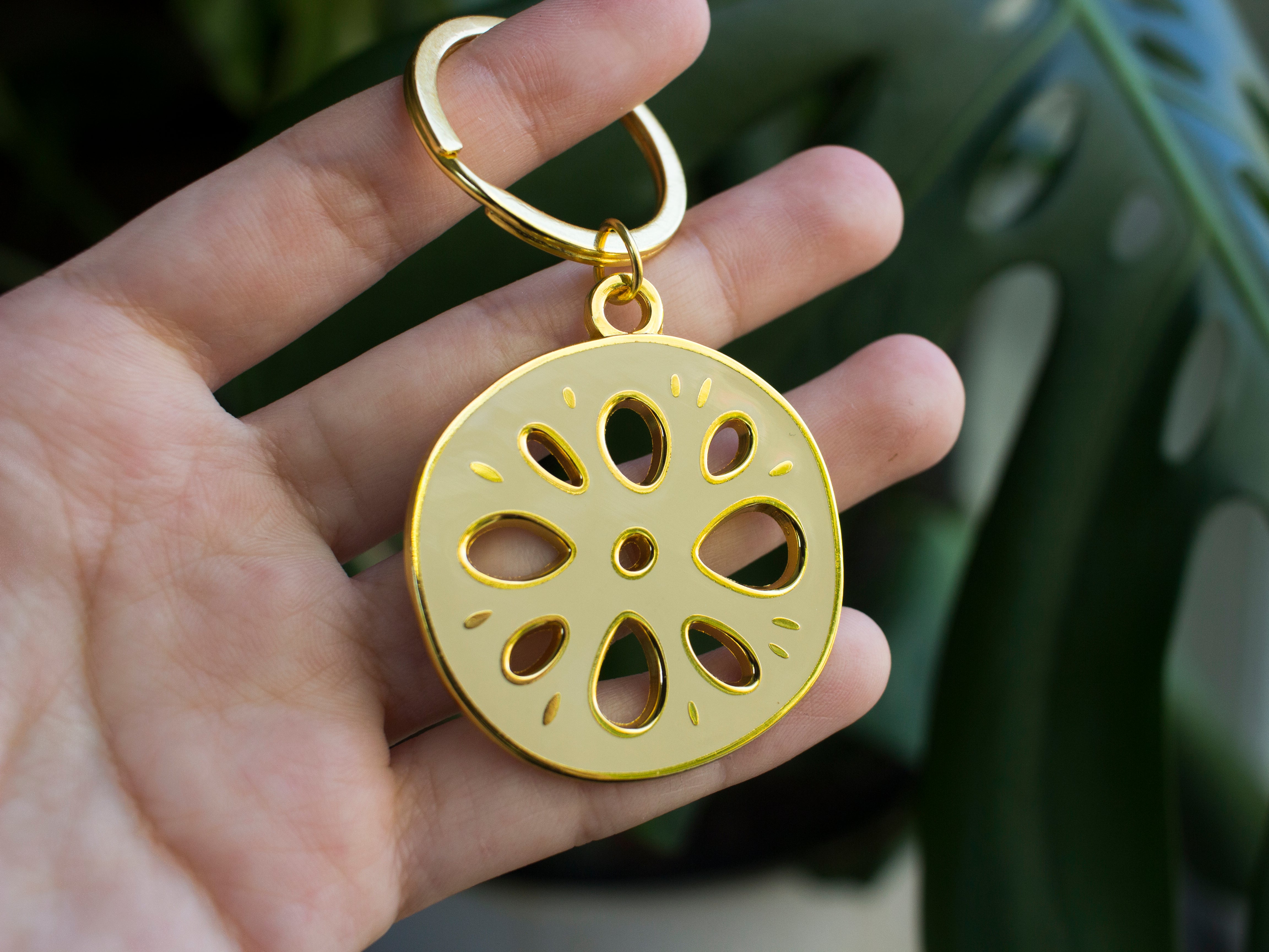 Lotus Root Metal Keychain – kela designs