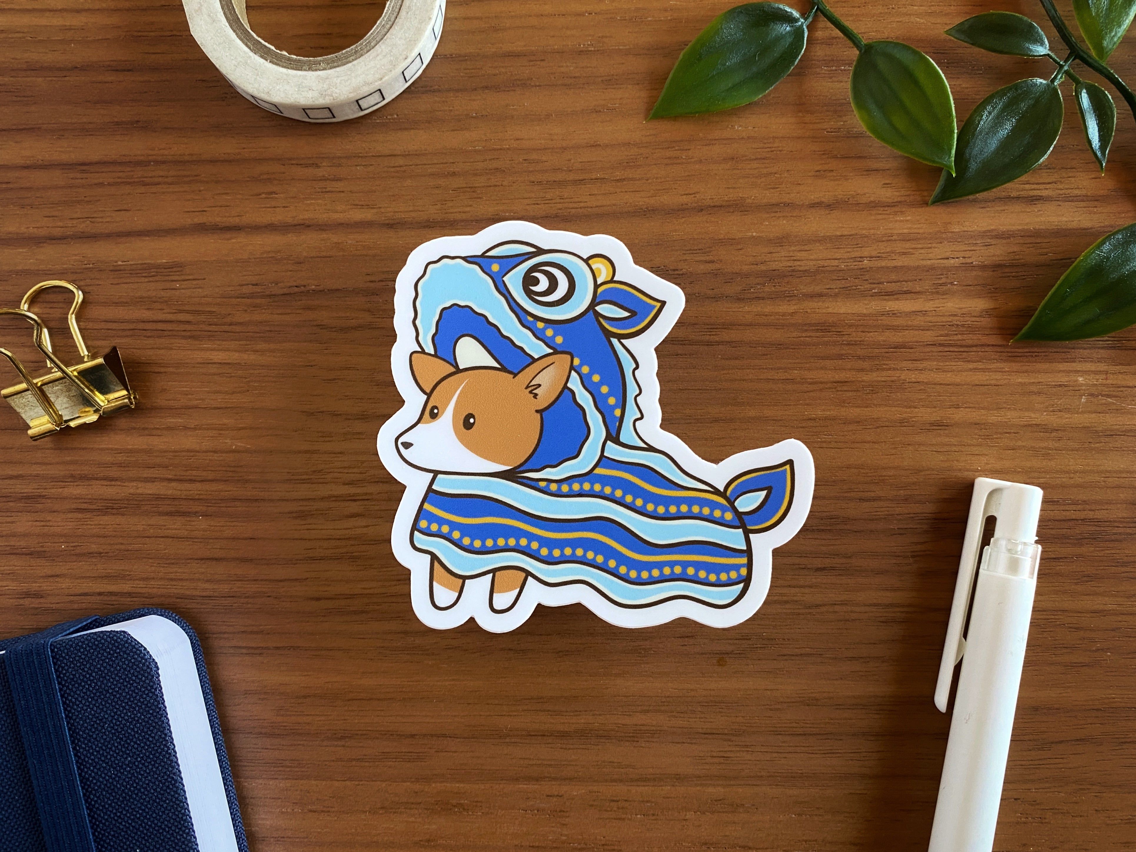 Lunar New Year Lion Dance Corgi Vinyl Sticker – kela designs