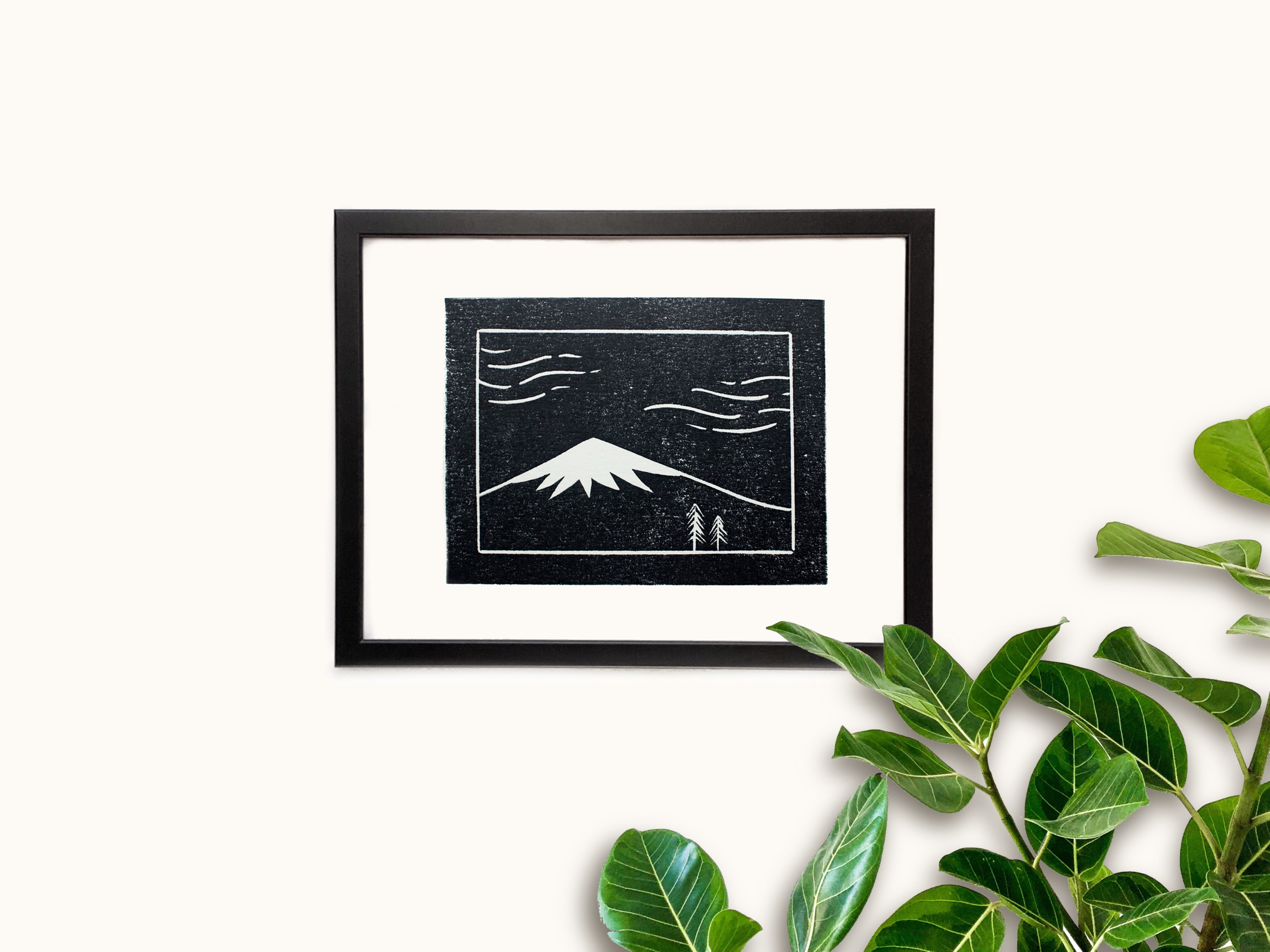 Block Printed Mountain Art Print – kela designs