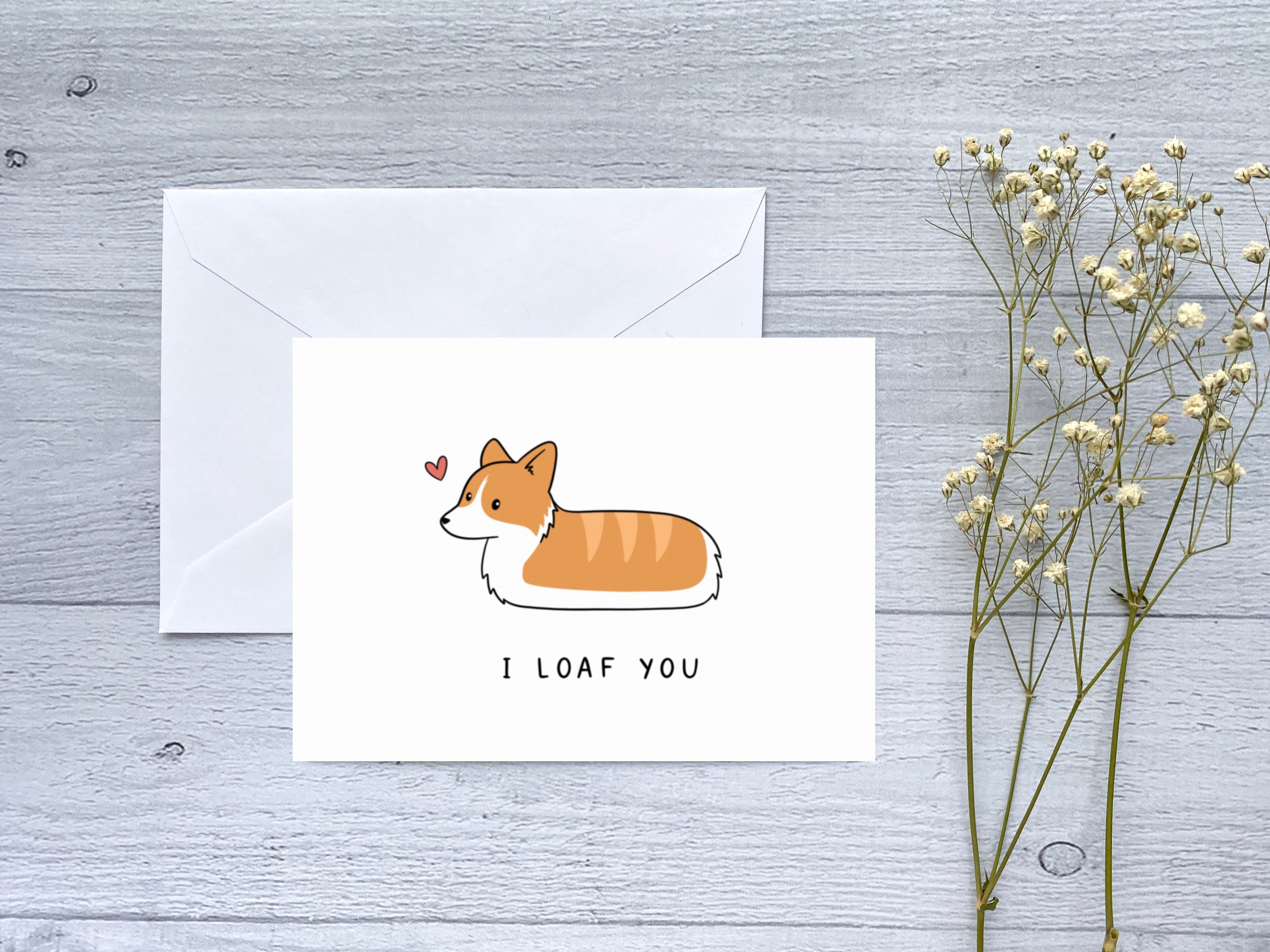 Corgi I Loaf You Greeting Card – kela designs