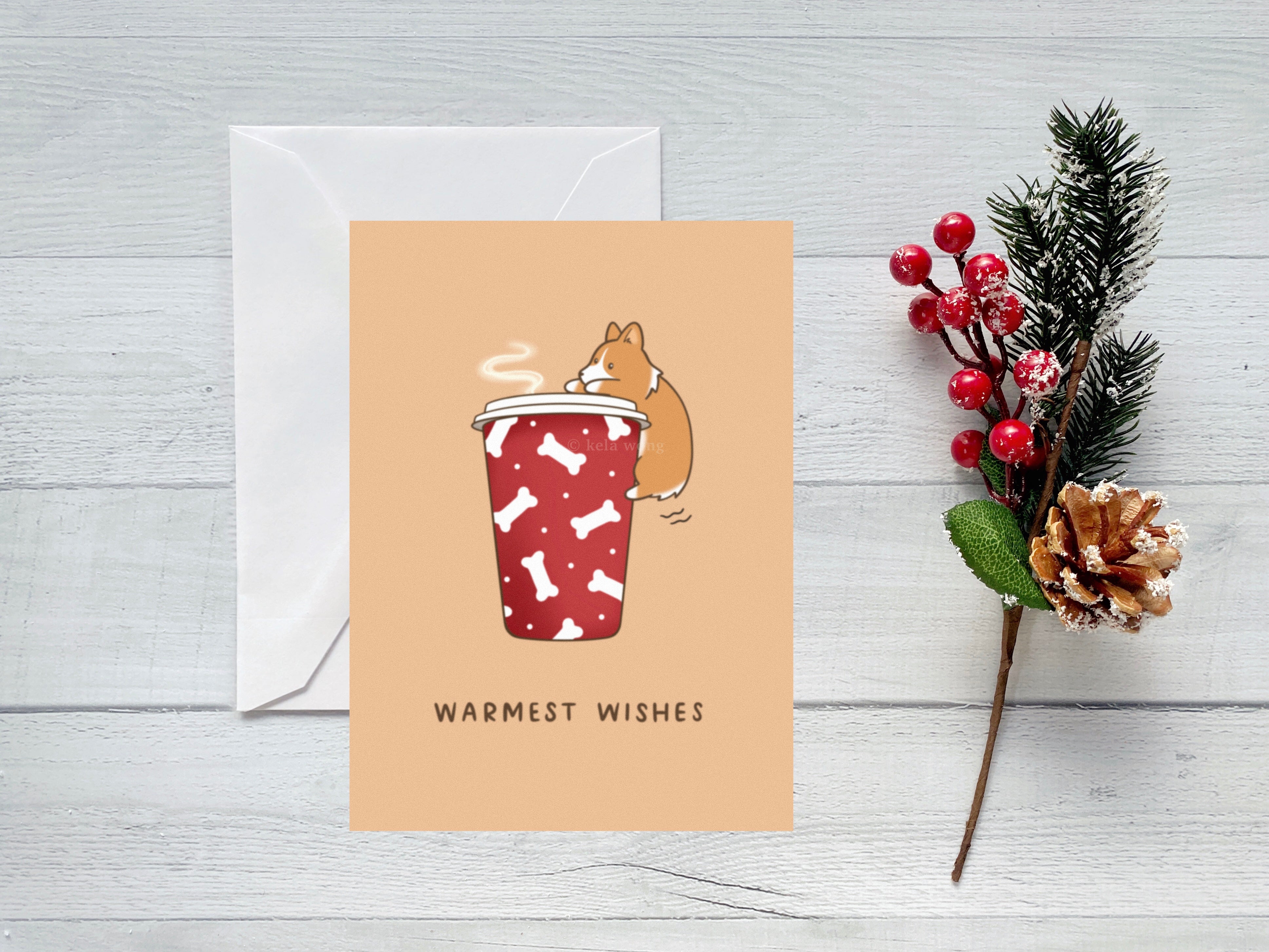 Corgi Cup Warmest Wishes Greeting Card – kela designs