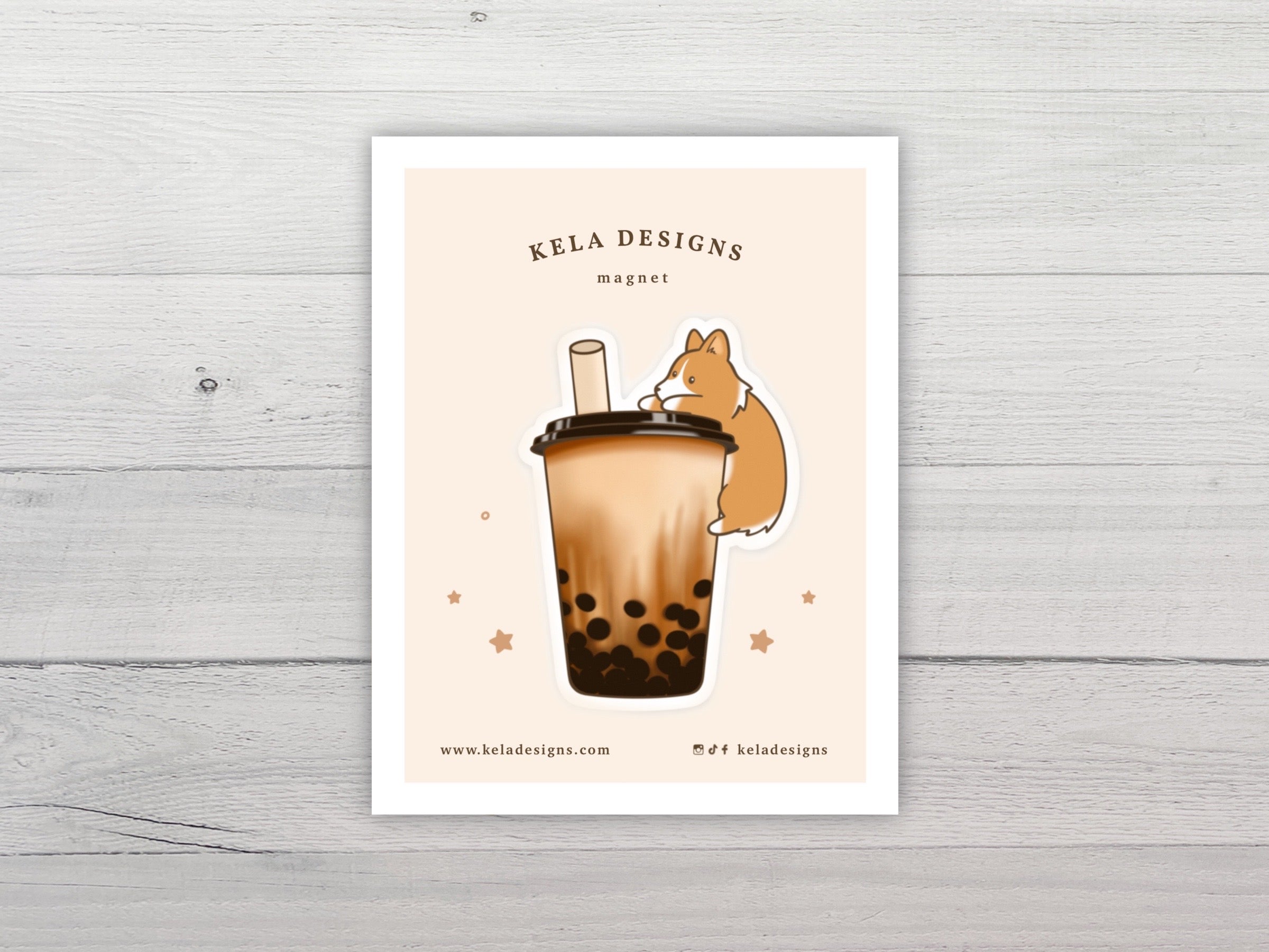 Bubble Tea Boba Corgi Magnet – kela designs