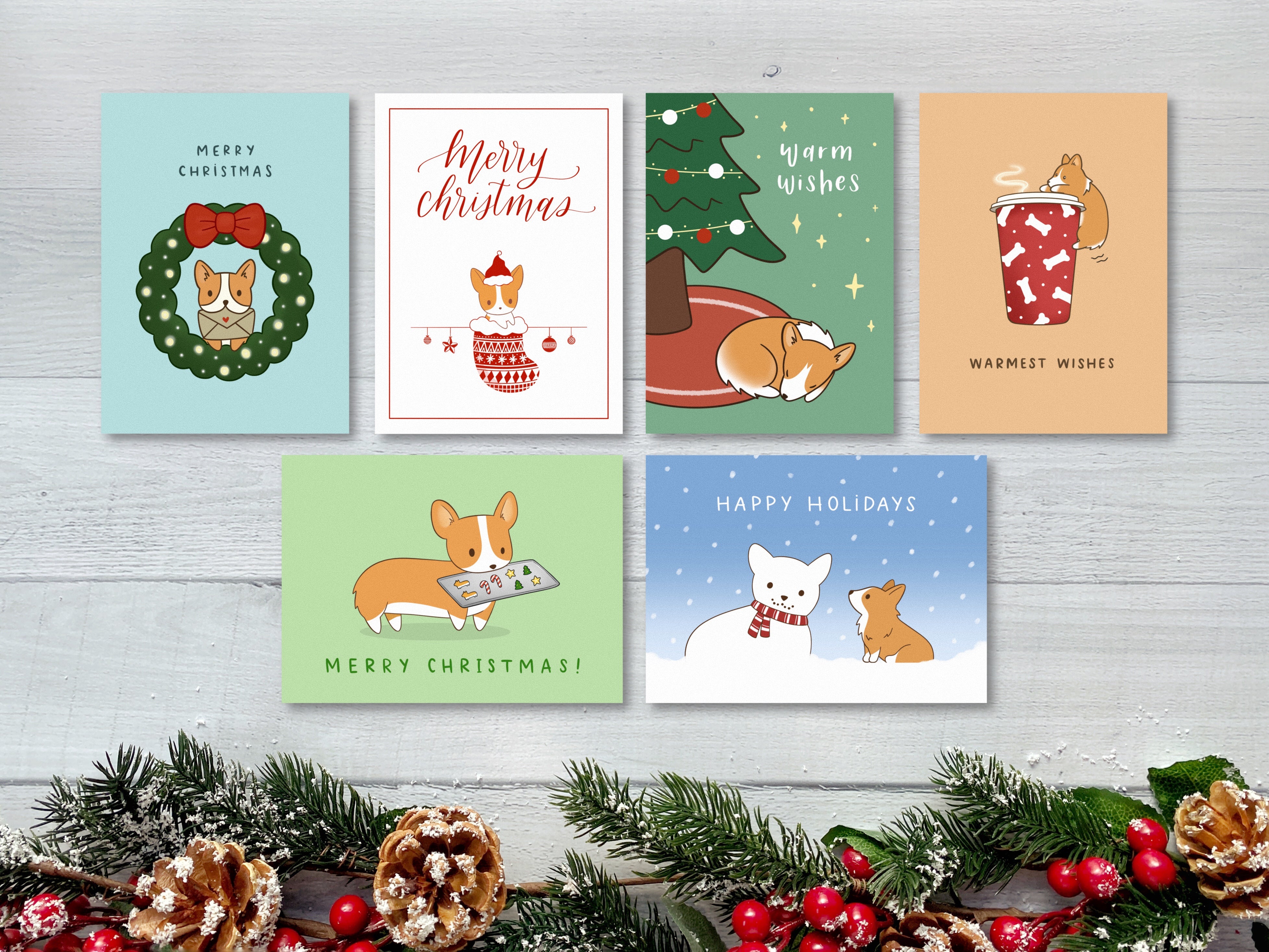 Corgi Christmas Mixed Greeting Card Set – kela designs