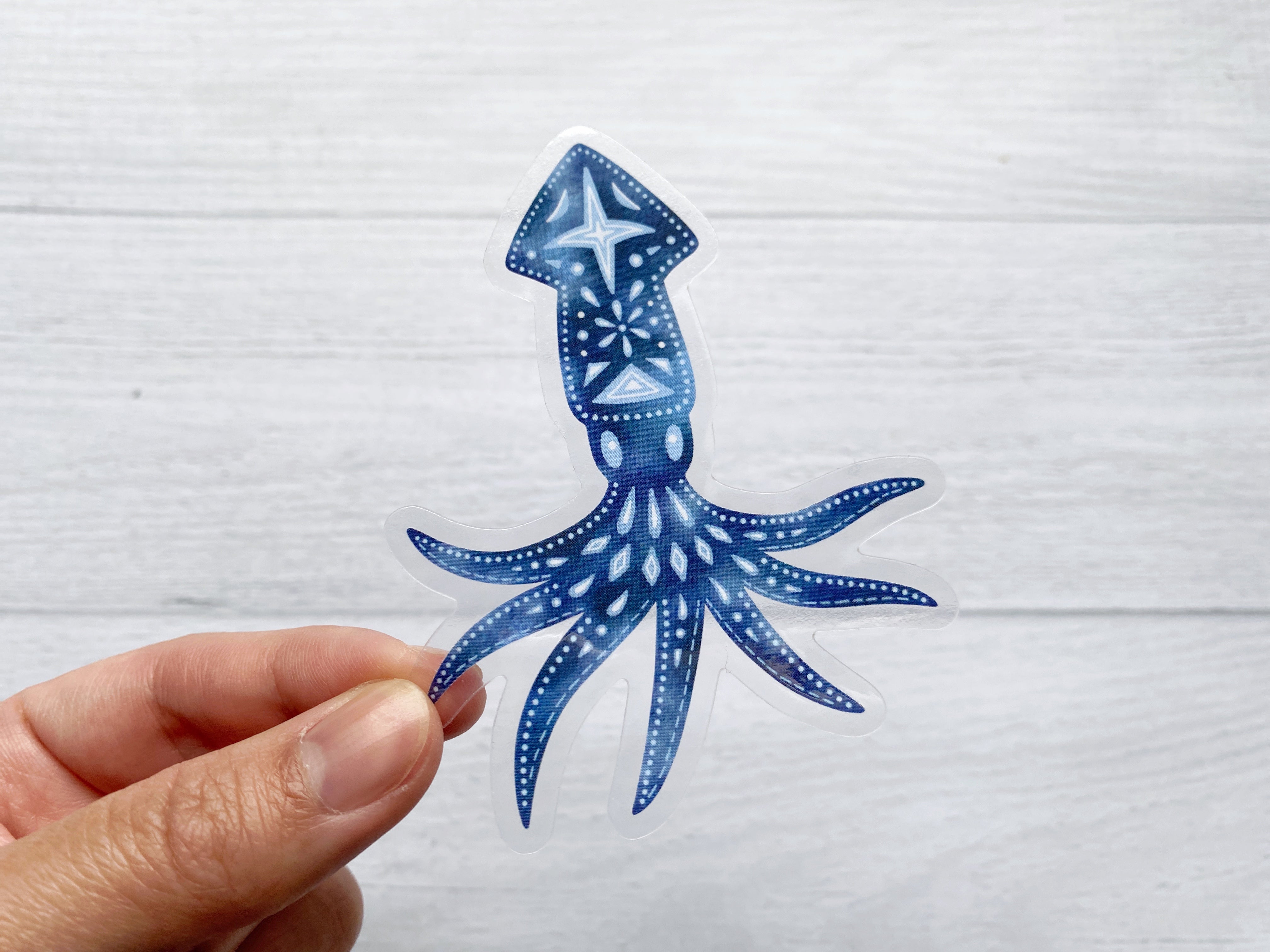 Squid Clear Vinyl Sticker – kela designs